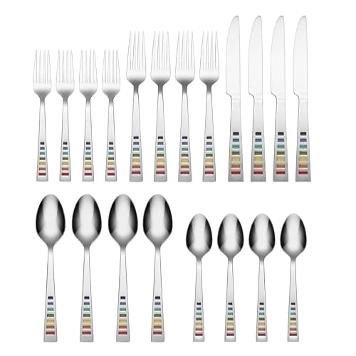 Fiesta - 641020R Fiesta Celebration 20-Piece Flatware Silverware Set ...