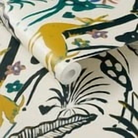 Fiesta Animals Peel and Stick Wallpaper Cream - Walmart.com