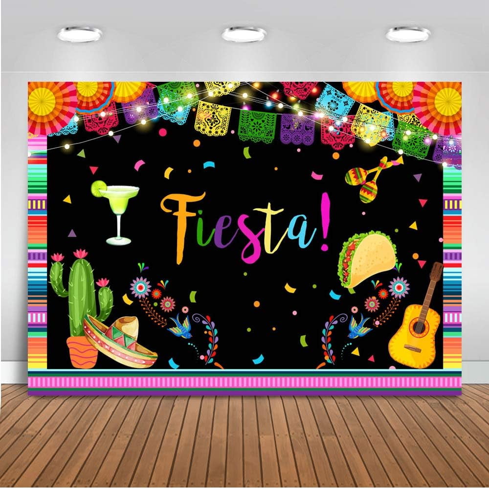 Fiesta Backdrop Mexican Fiesta Theme Birthday Baby Shower Photo ...