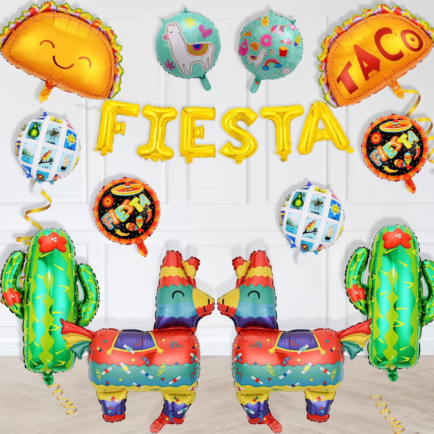 Fiesta Balloons Cinco De Mayo Party Decorations Cactus Avocado Taco Bar ...