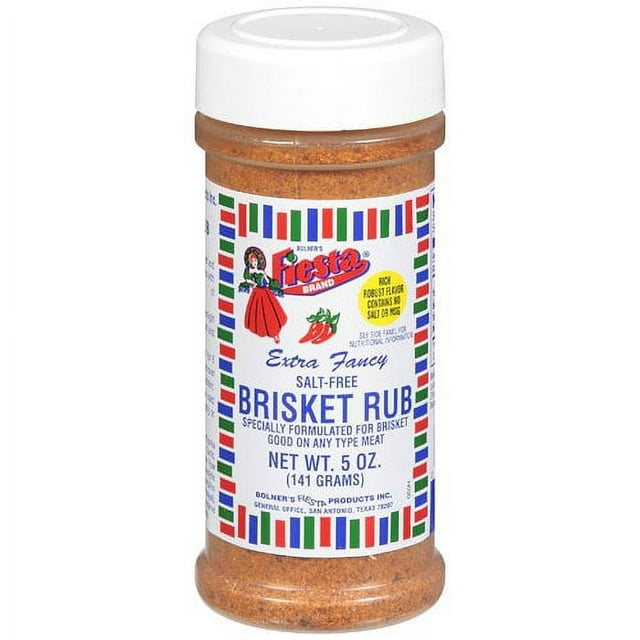Fiesta Brand Brisket Rub (Salt-Free), 5 oz Jar - Walmart.com