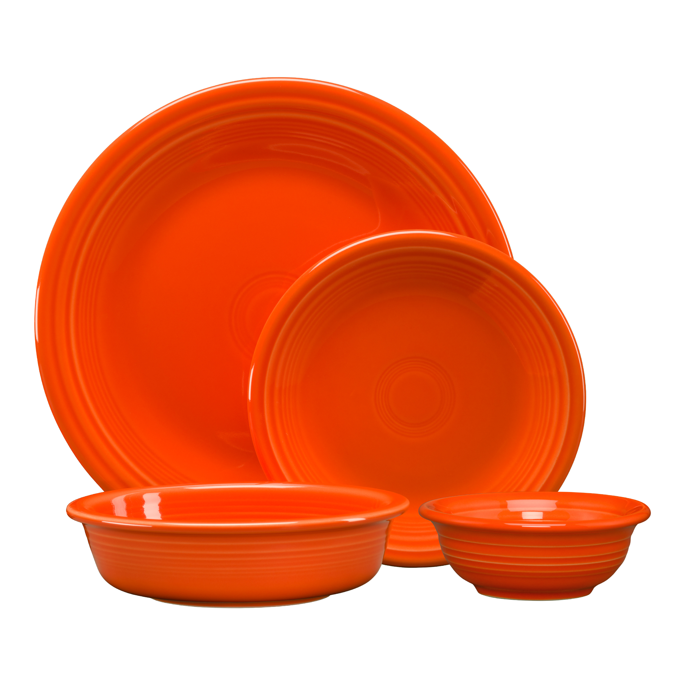 Fiesta Classic 4pc Ceramic Dinnerware Set Mulberry - Walmart.com