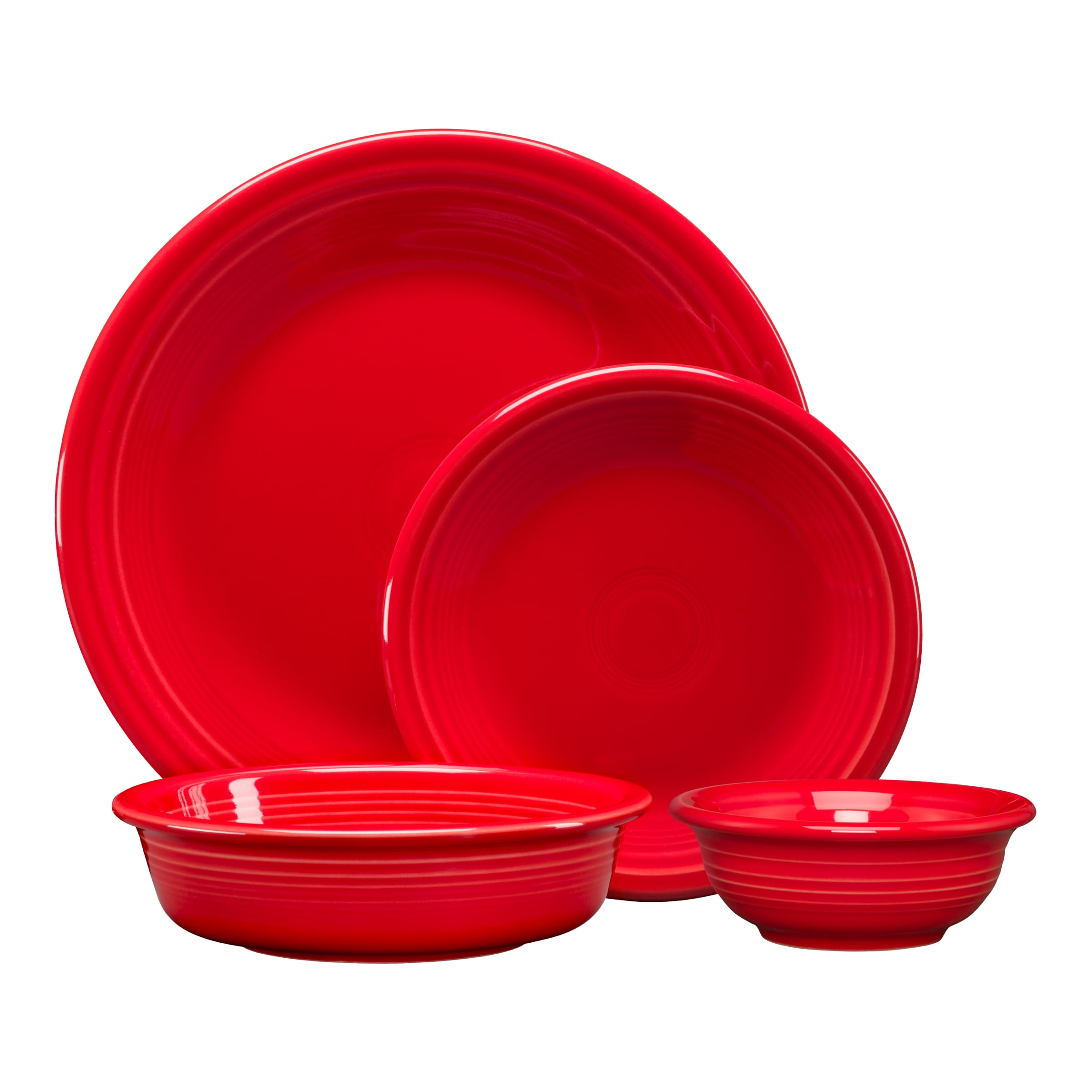 Fiesta Classic 4pc Ceramic Dinnerware Set Scarlet - Walmart.com