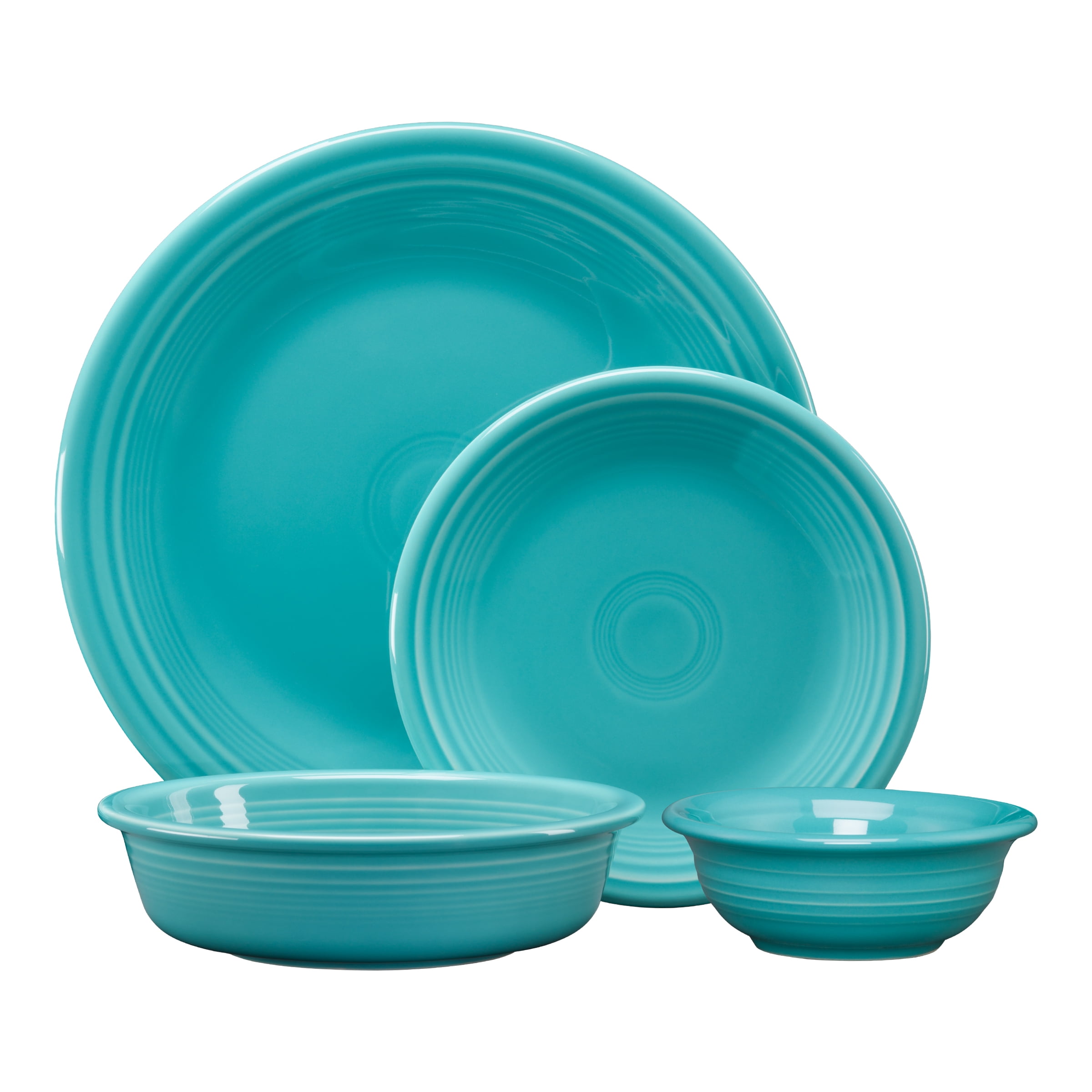 Free Shipping! Fiesta Classic 4pc Ceramic Dinnerware Set Turquoise ...