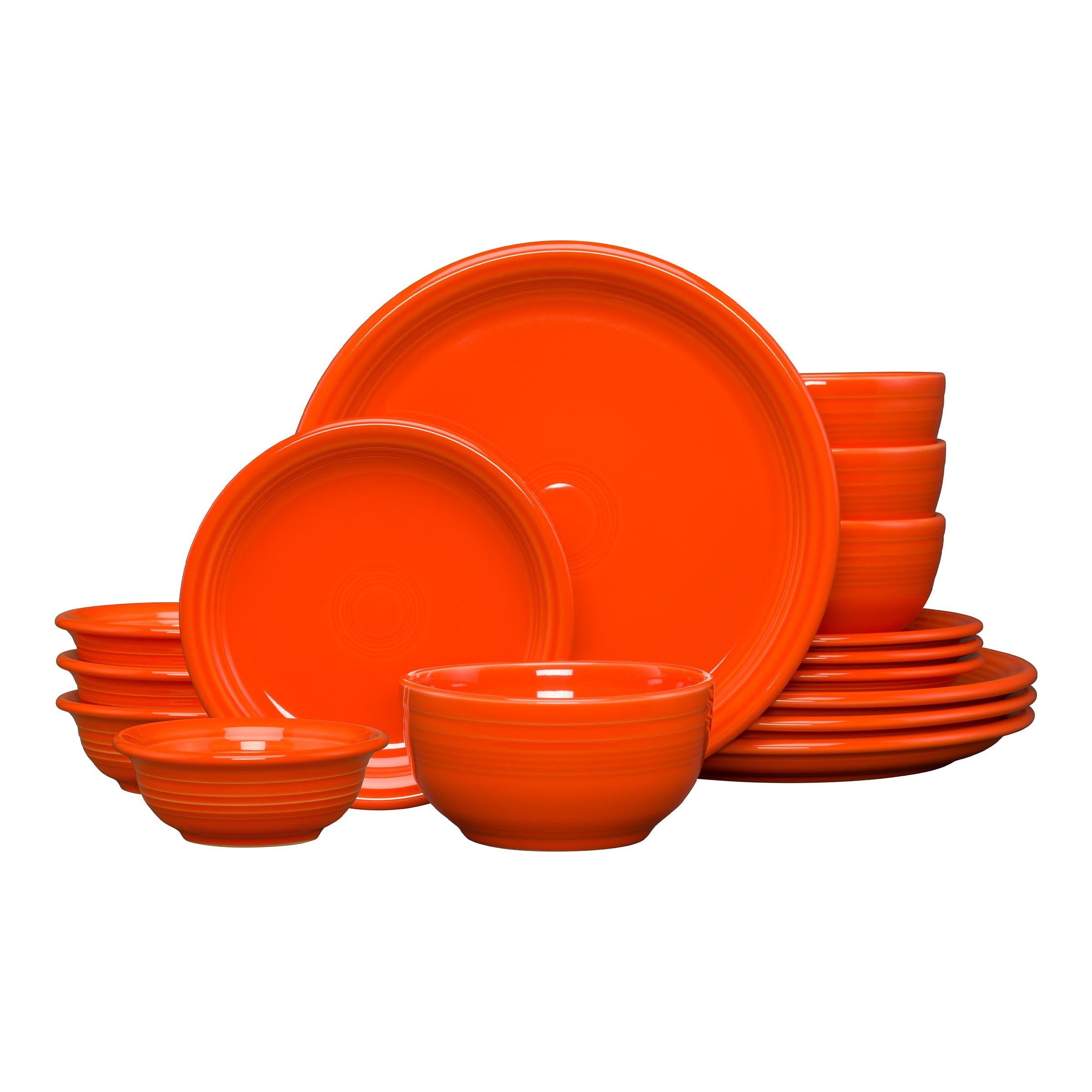 Fiesta Coupe Bistro 16pc Ceramic Dinnerware Set Poppy - Walmart.com