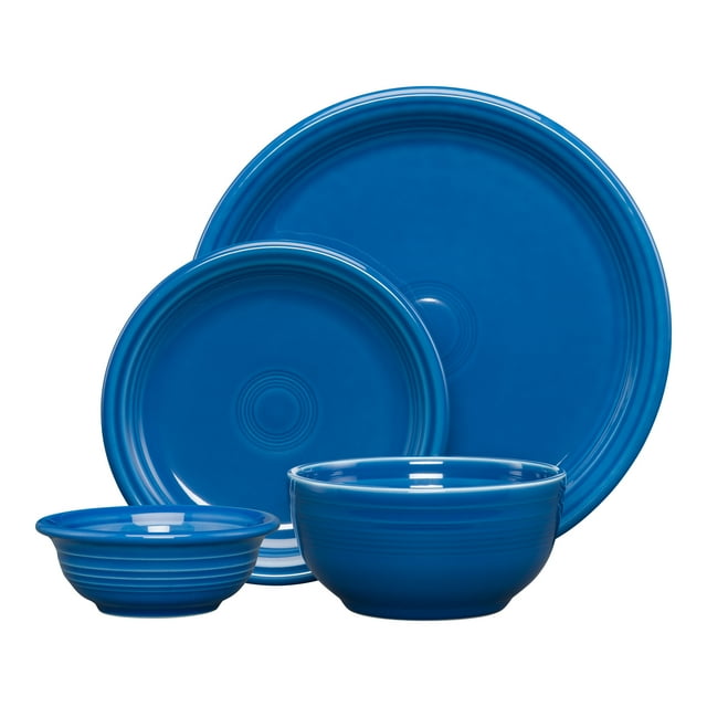 Fiesta Coupe Bistro 4pc Ceramic Dinnerware Set Lapis - Walmart.com