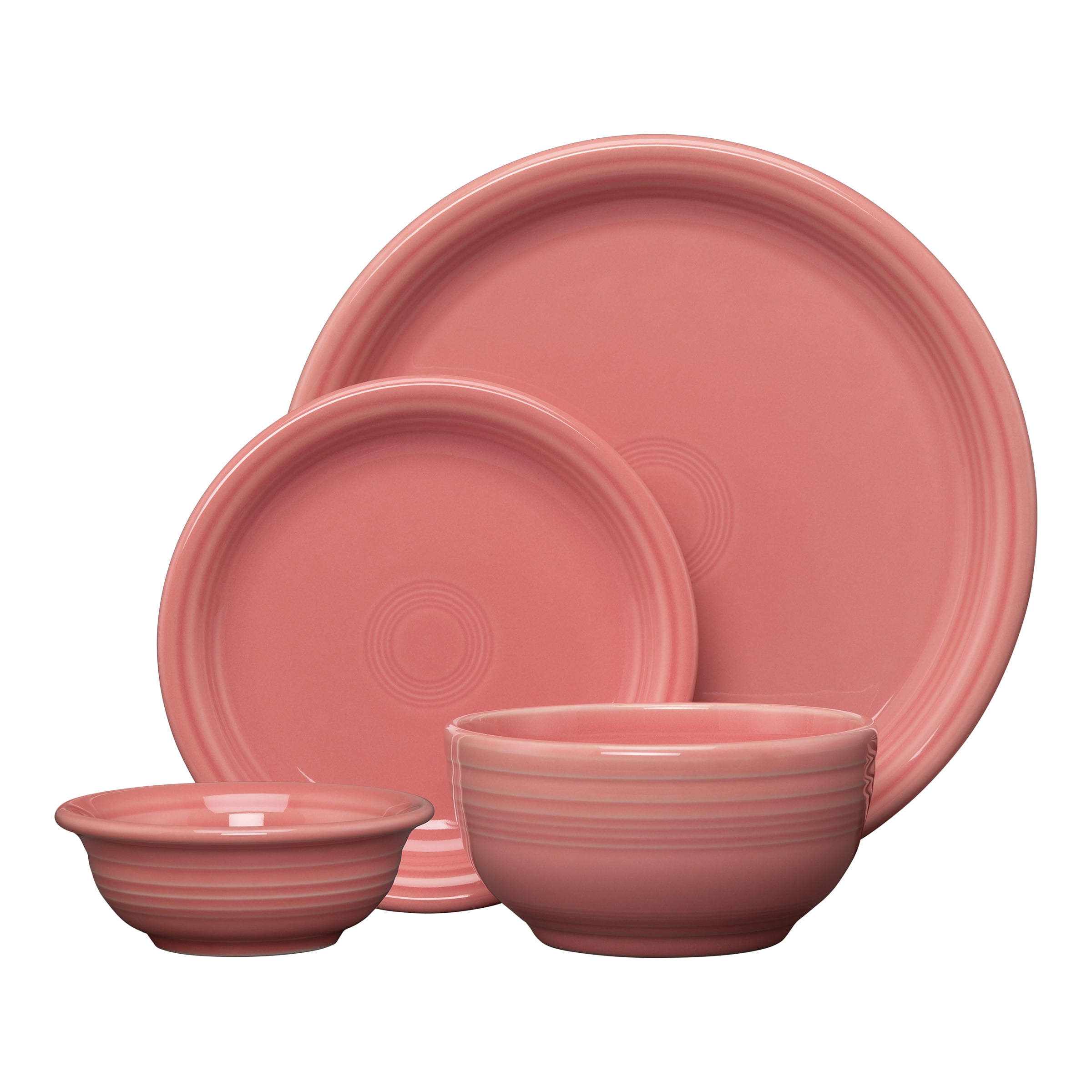 Fiesta Coupe Bistro 4pc - Ceramic Dinnerware Set, Kitchen Dining Plates ...