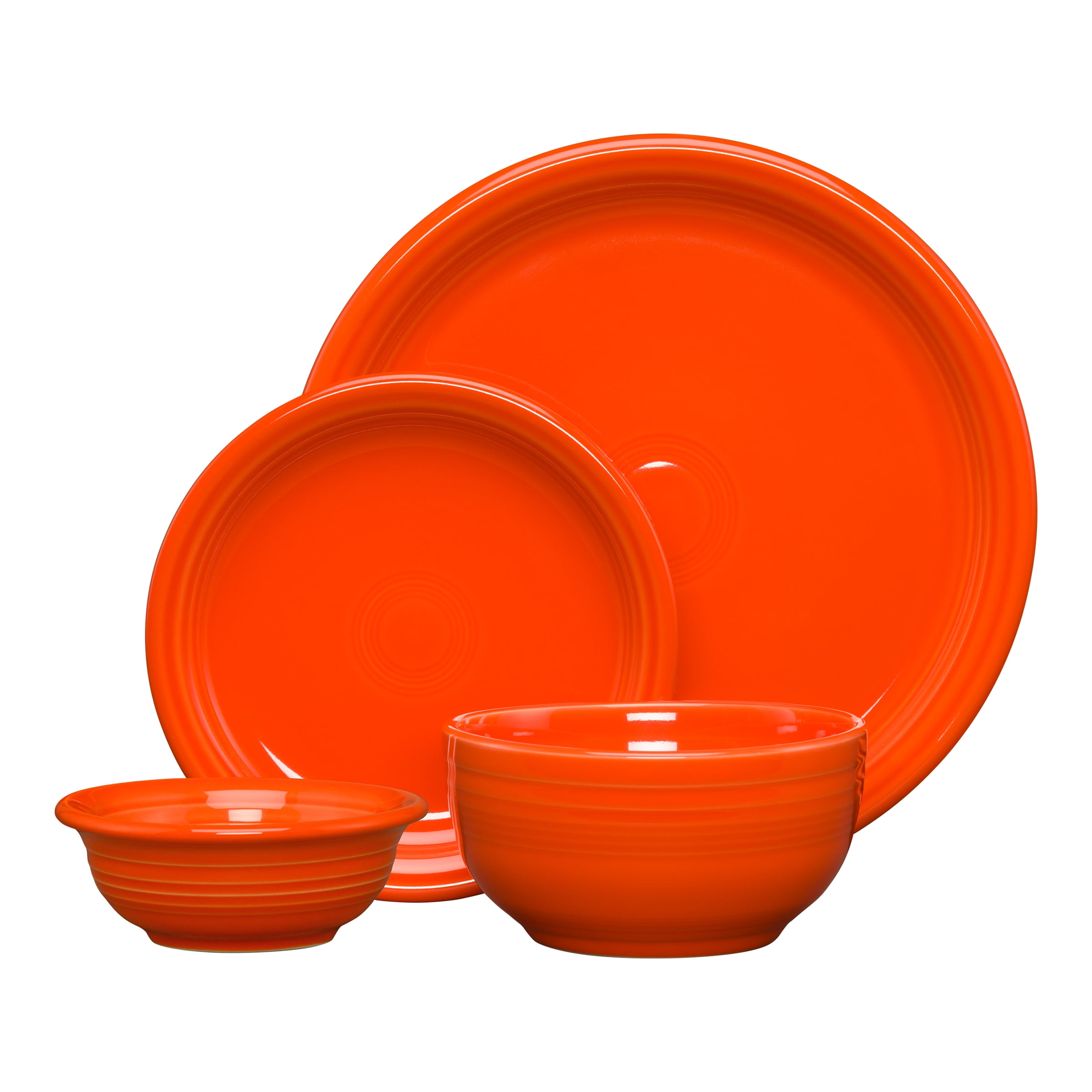 Fiesta Coupe Bistro 4pc Ceramic Dinnerware Set Poppy - Walmart.com