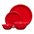 Fiesta Coupe Bistro 4pc Ceramic Dinnerware Set Scarlet - Walmart.com