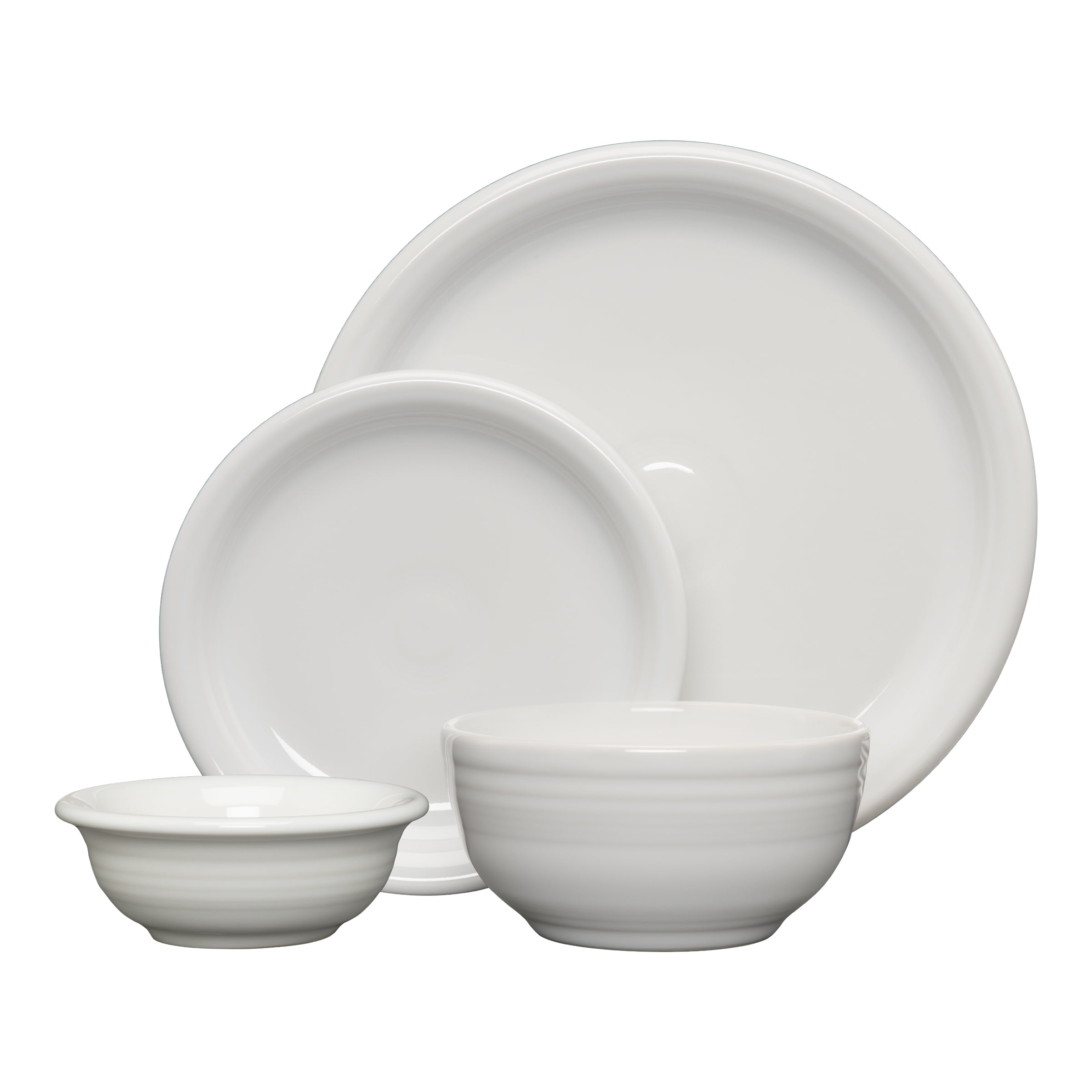 Fiesta Bistro 4pc Dinnerware Set - White, Dishes Plates & Bowls ...