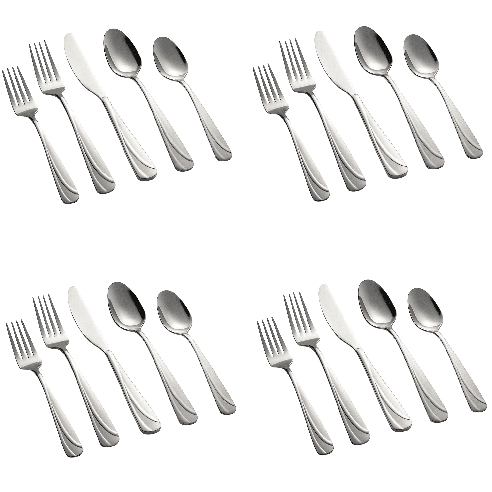 Fiesta Deco Circles Stainless Steel 20pc. Flatware Set (Service for ...
