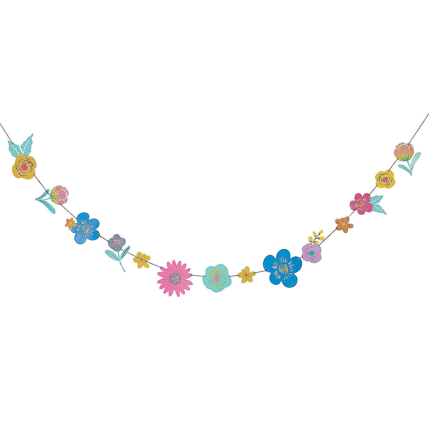 Fiesta Floral Bright Garland - Party Decor - 1 Piece - Walmart.com