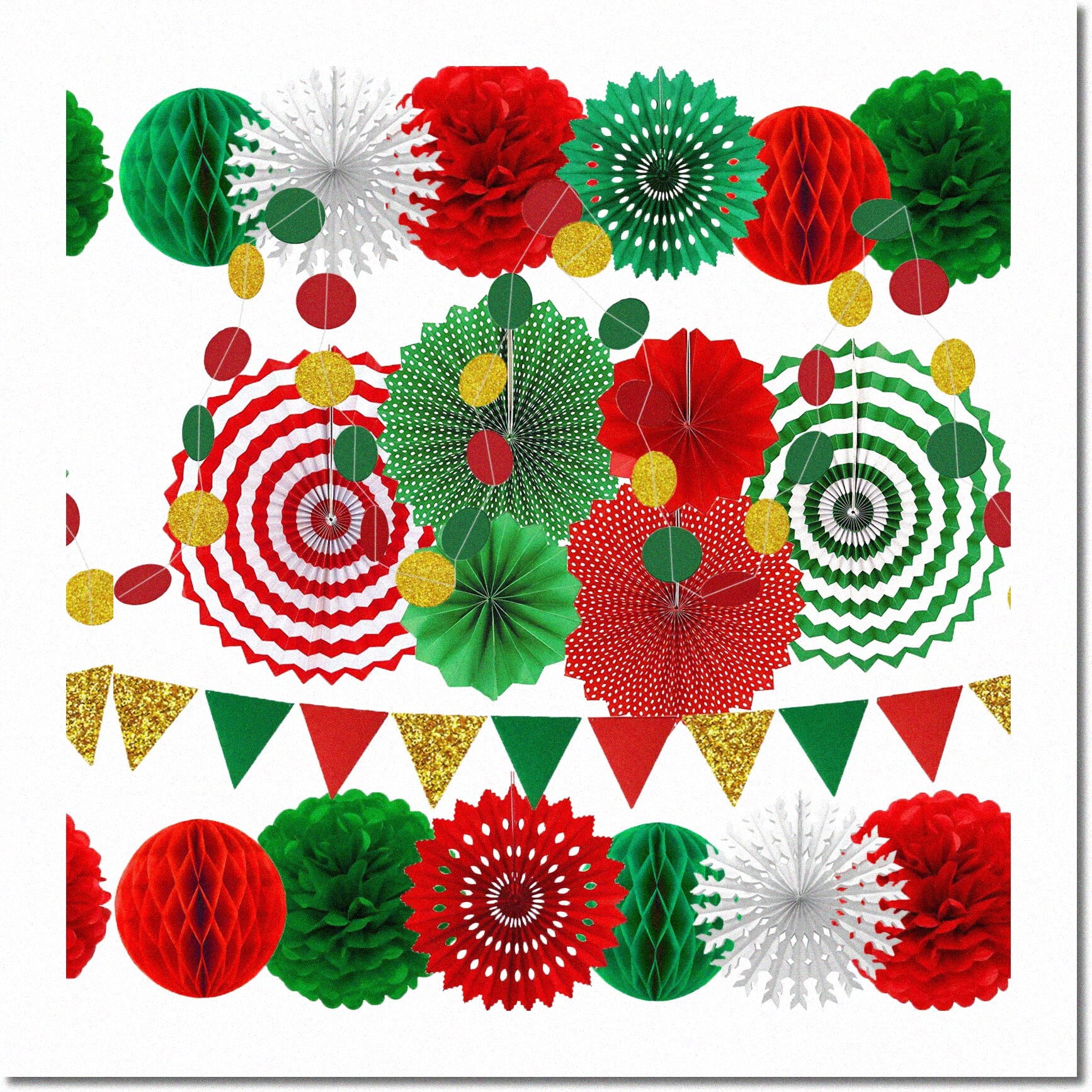 Fiesta Frenzy Party Pack - Vibrant Paper Fans, Circle Dot Garlands ...