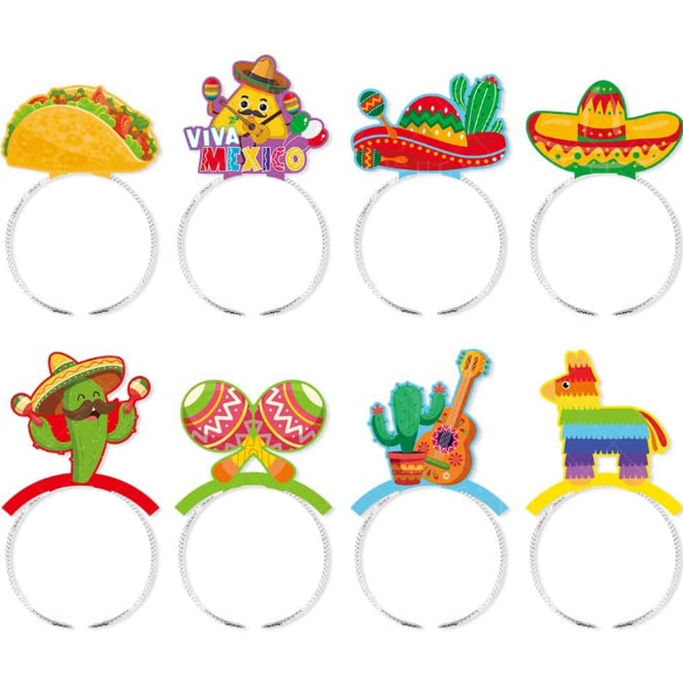 Fiesta Fun Party Hat Pack - Colorful Mexican Headbands for Carnivals ...