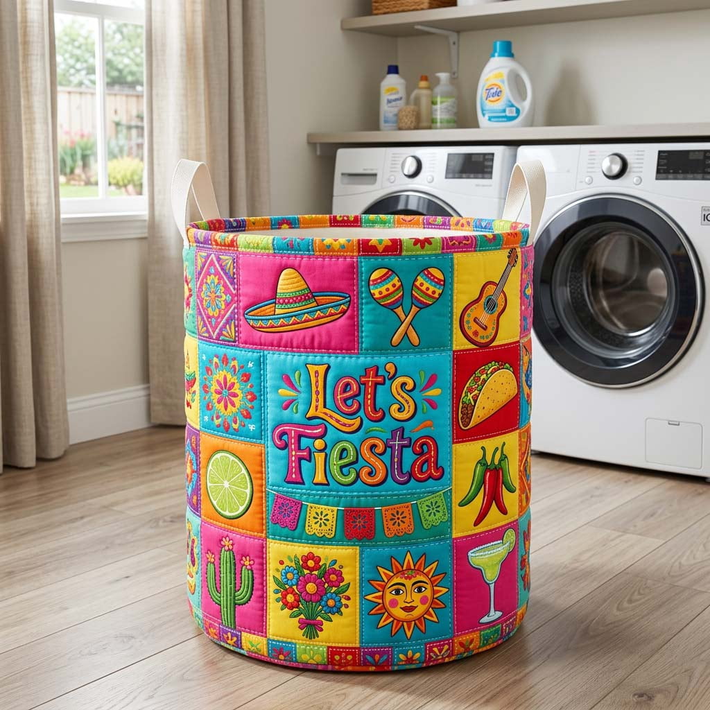 Fiesta Icons Quilted Laundry Basket, Storage Bin Laundry Basket Fabric ...