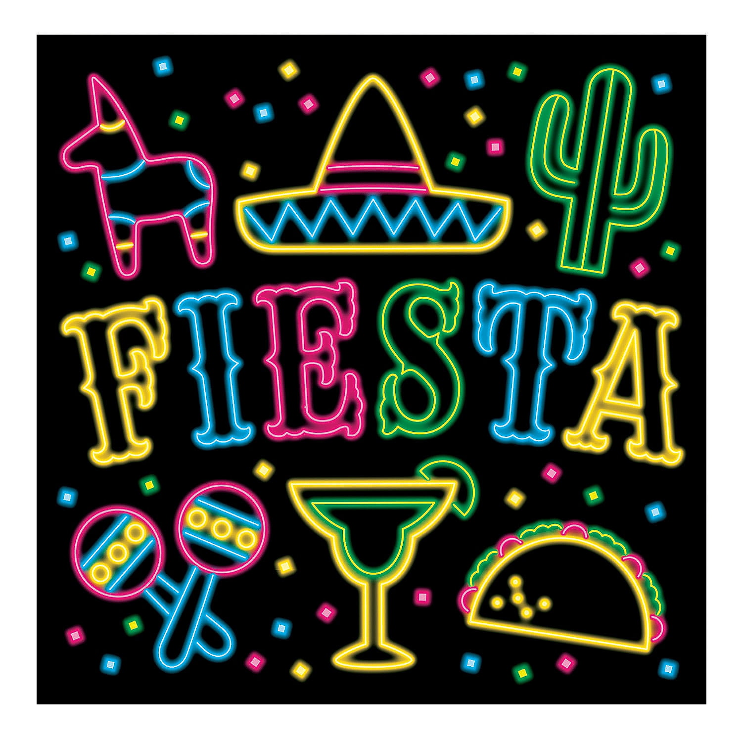 Fiesta Neon Backdrop - Party Decor - 1 Piece - Walmart.com