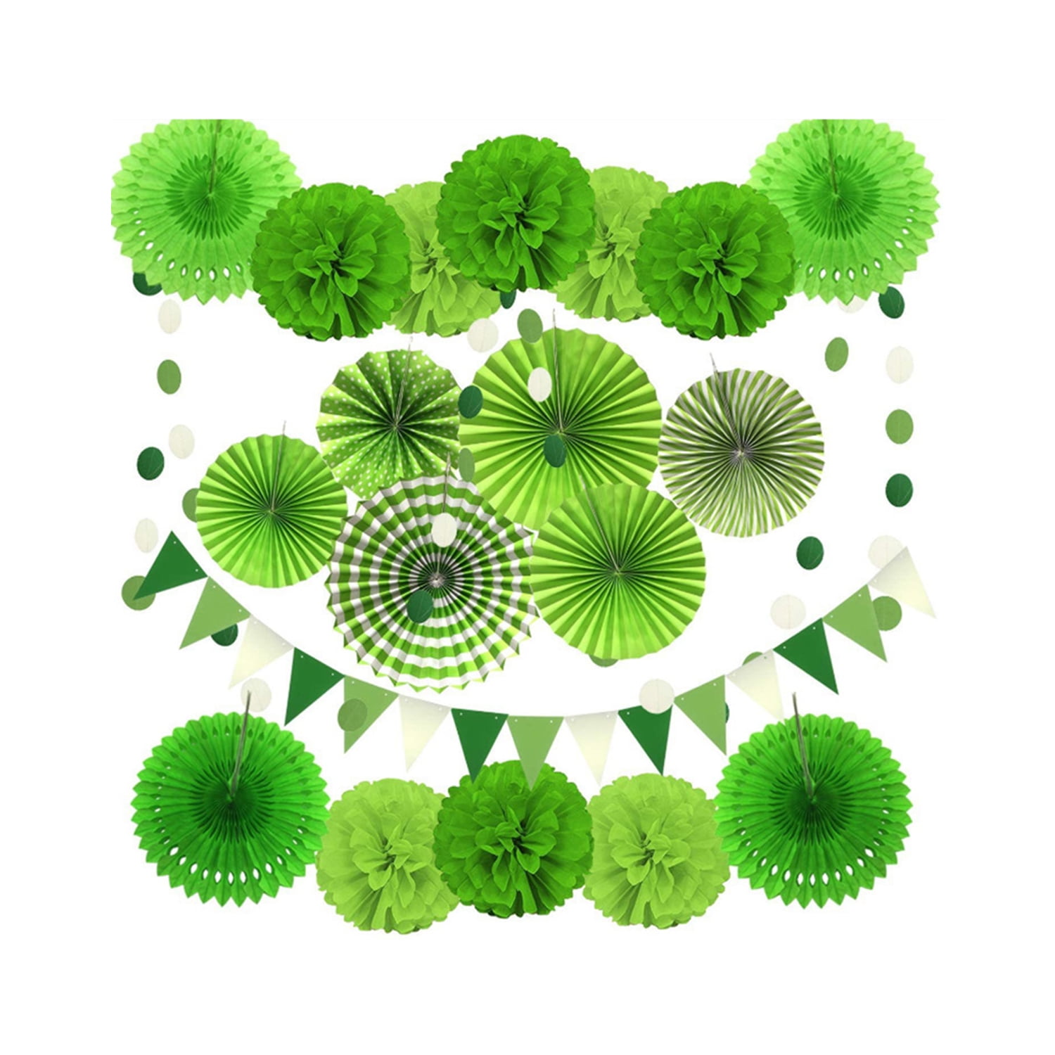 Fiesta Party Decorations, 20PCS Paper Fan Flower Pom Poms Garland for ...