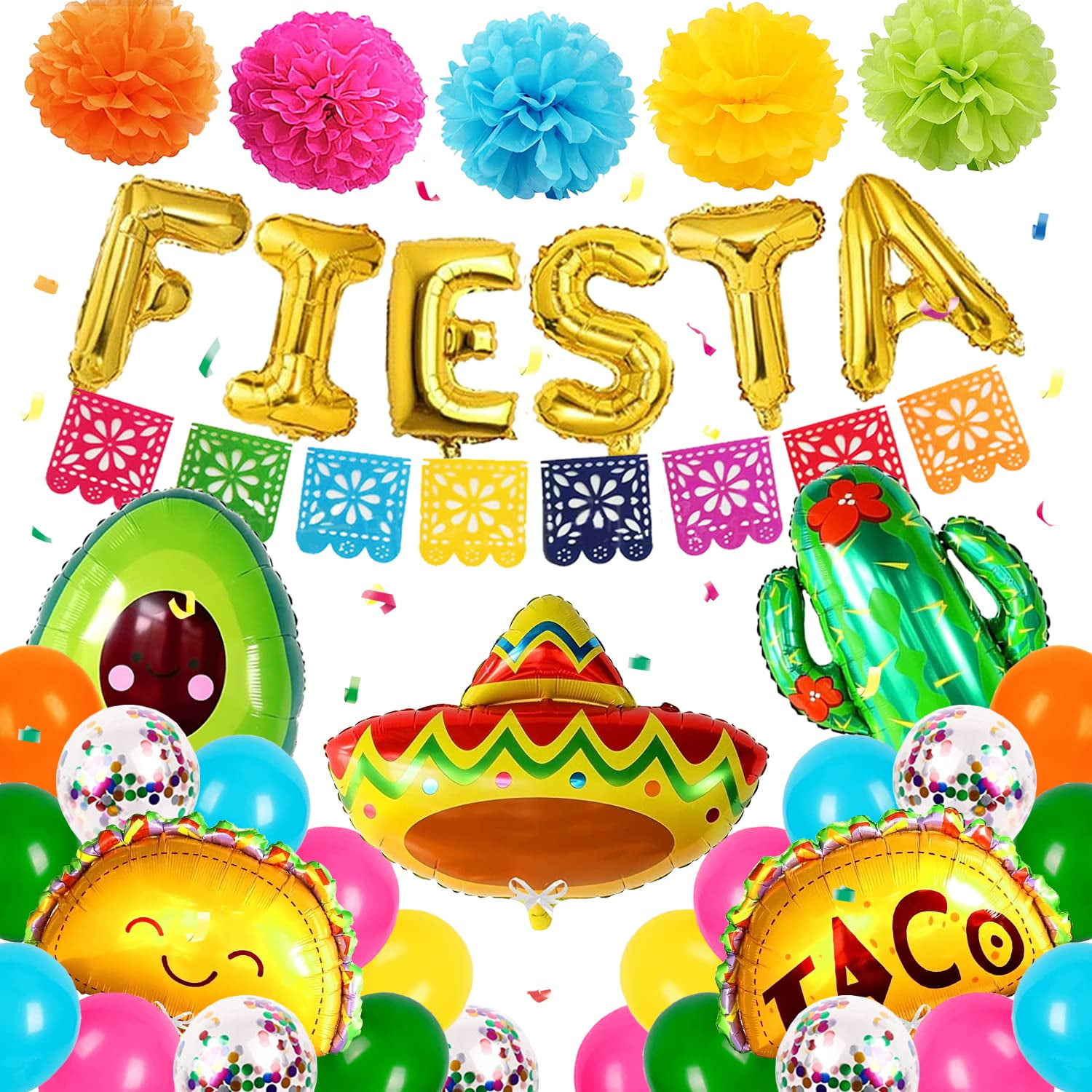 Fiesta Party Decorations Mexican MMF7 Themed Party Supplies Cinco Party ...