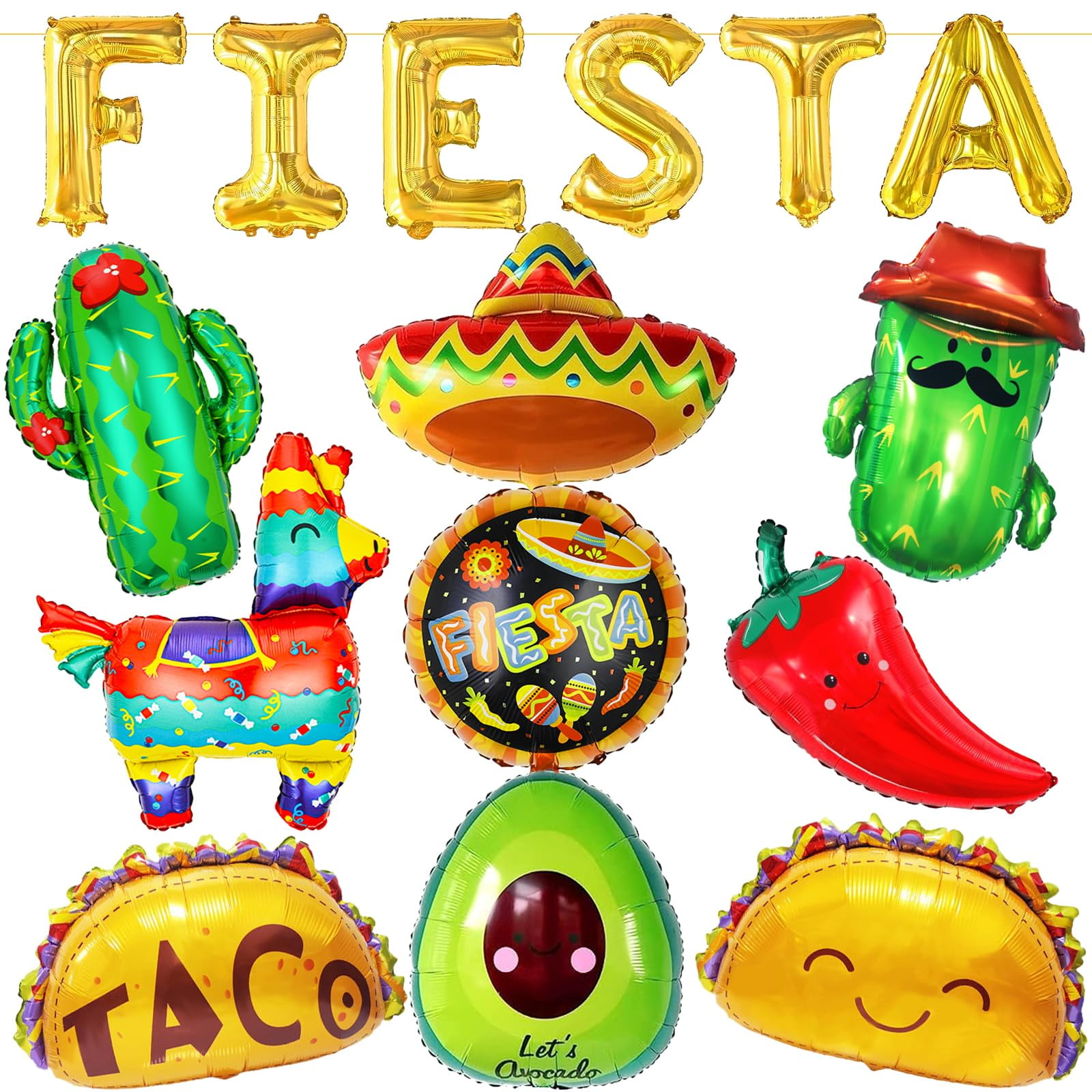 Fiesta Party Decorations Set, Big Taco Party Decorations Set - Pack of ...