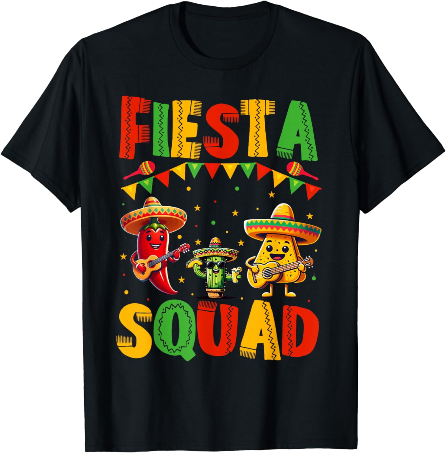 Fiesta Squad Cinco De Mayo 2024 Mexican Party Men Women Cotton T-Shirt ...