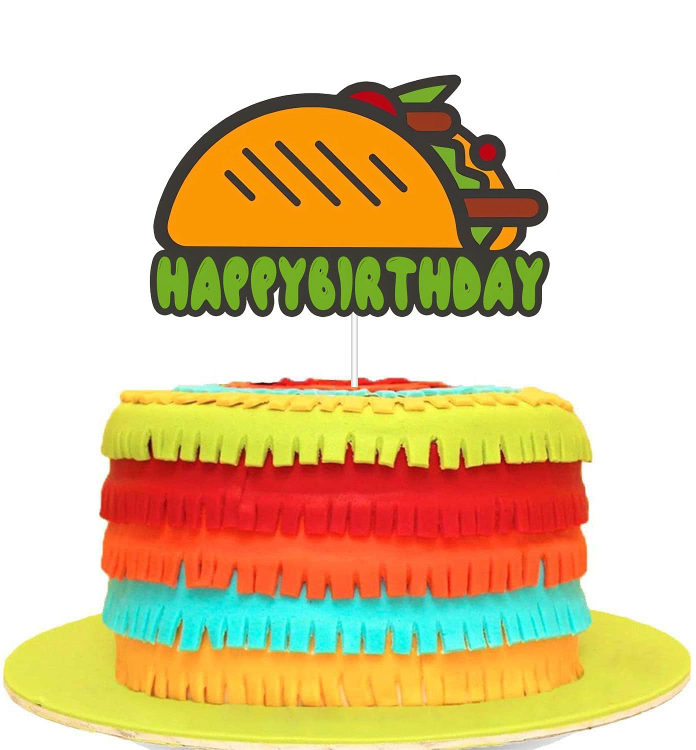 Fiesta Taco Birthday Cake Topper Taco Birthday Cake Decorations Mexican ...
