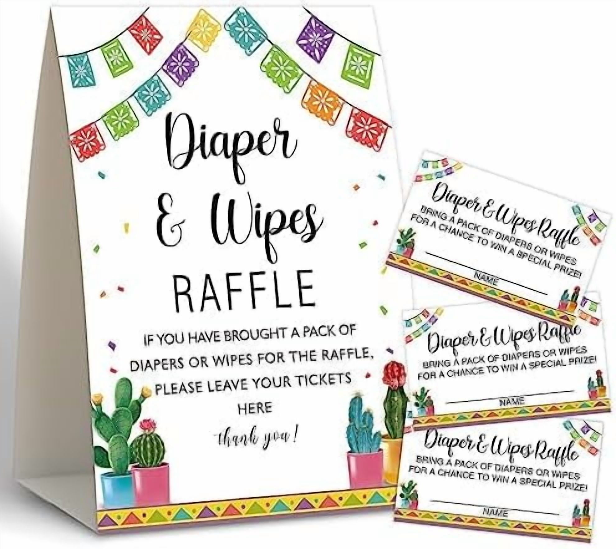 Fiesta Theme Baby Shower Game,Diapers Wipes Raffle,Diaper Raffle ...