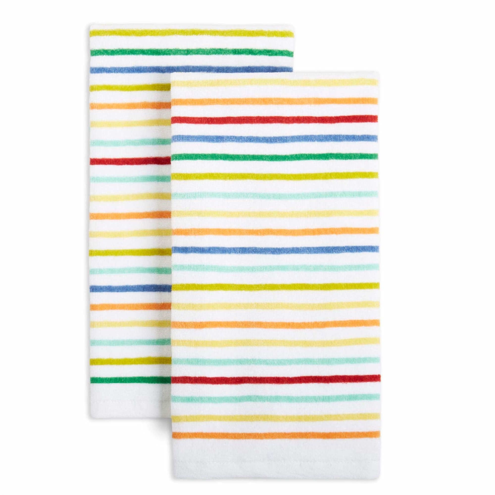 Fiesta Tropical Stripe Kitchen Towel Set, 16"x28", Multi-Colored ...