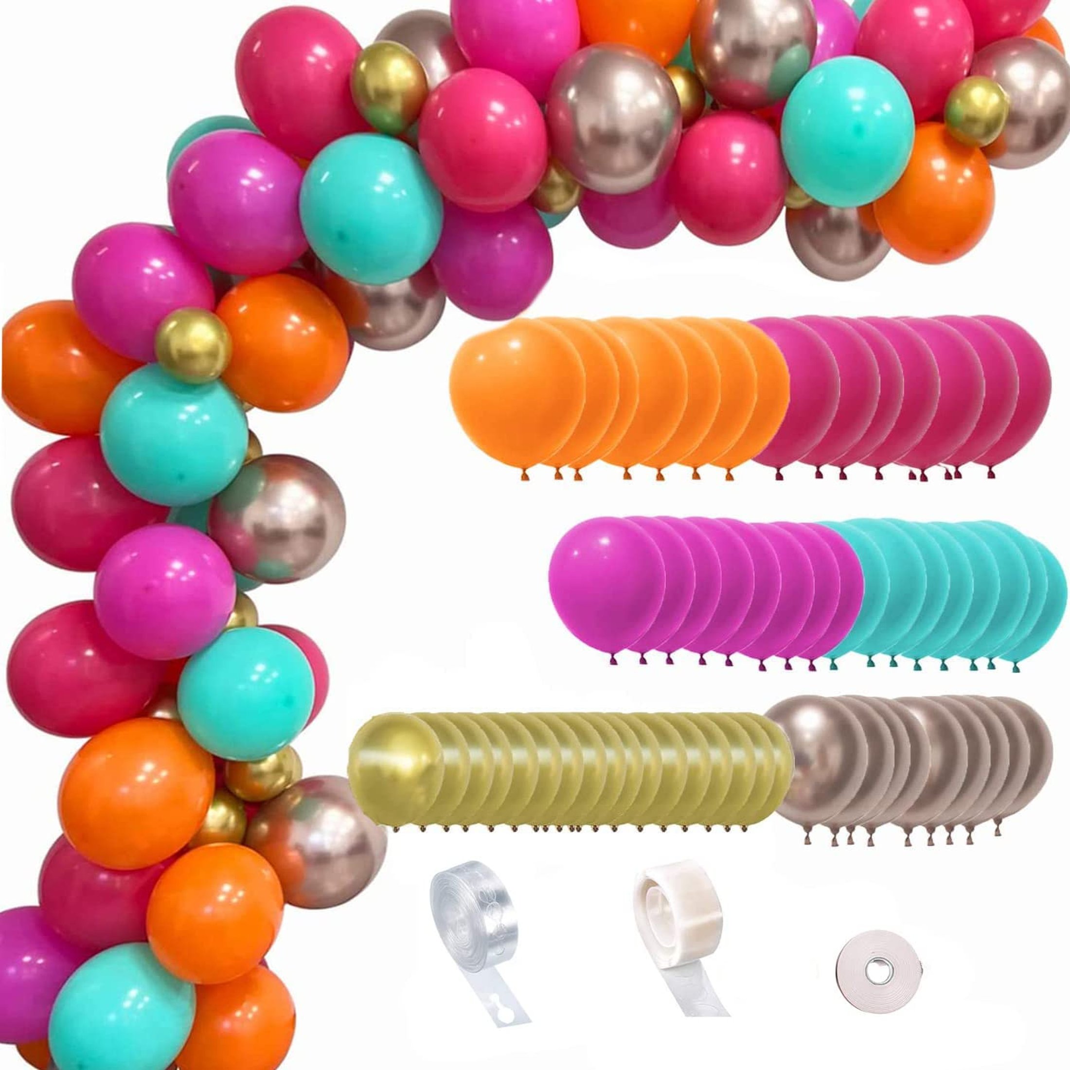 Fiesta Vibes Celebration Kit - 70 Tropical Balloons for Bachelorette ...