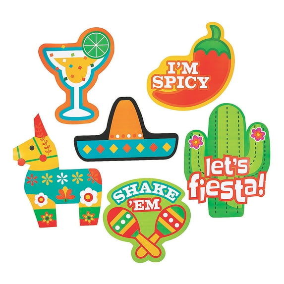 Fiesta Wall Cutouts - Party Decor - 6 Pieces - Walmart.com