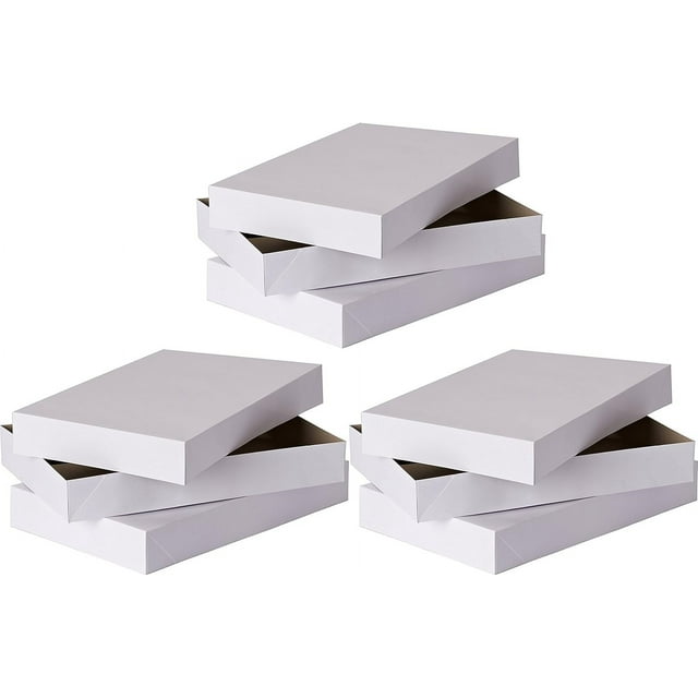 Fifth Ave Kraft Large White Gift Boxes with Lids, 6 Pack Robe for ...
