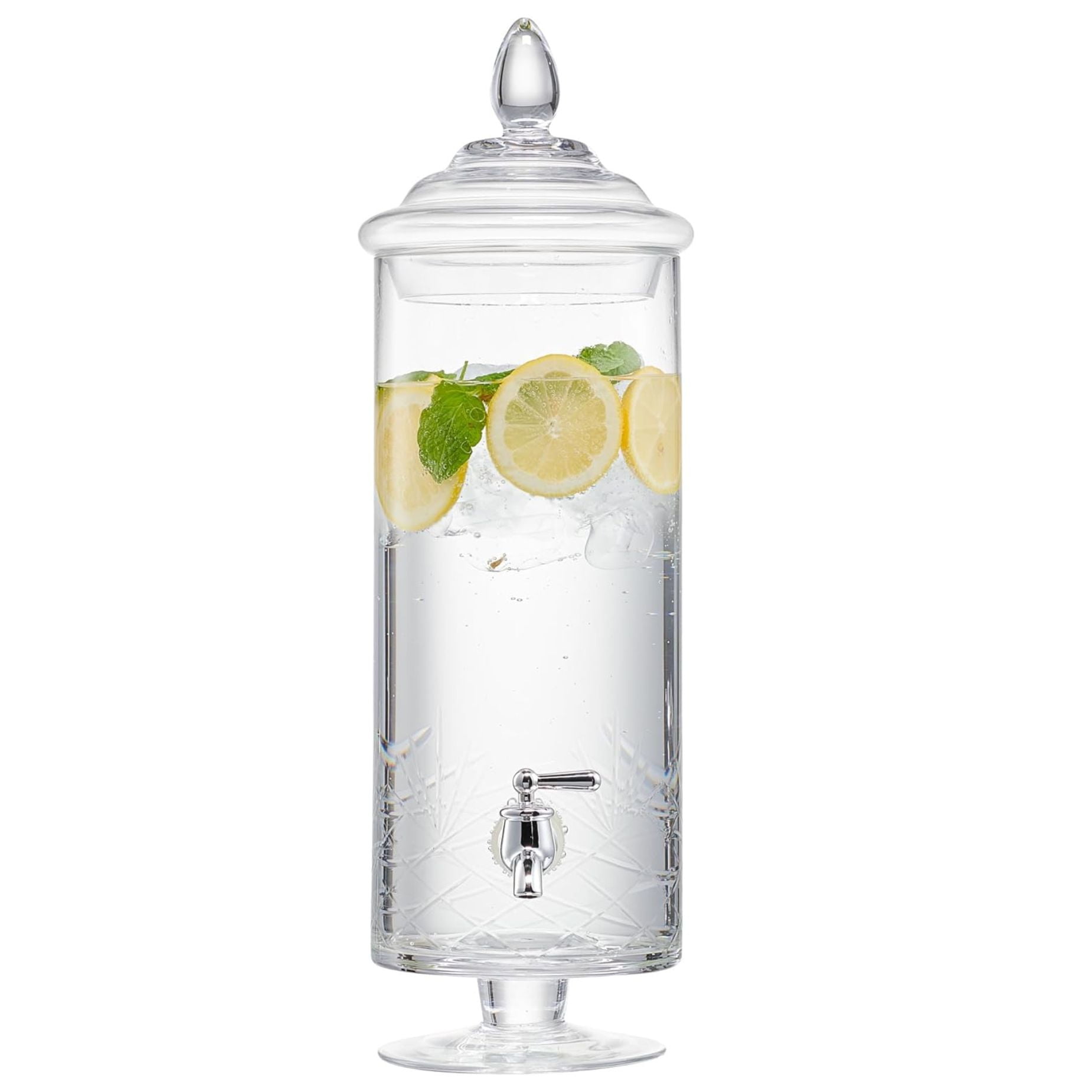 Fifth Avenue Crystal, Round, Provence Clear Glass Drink Dispenser with ...