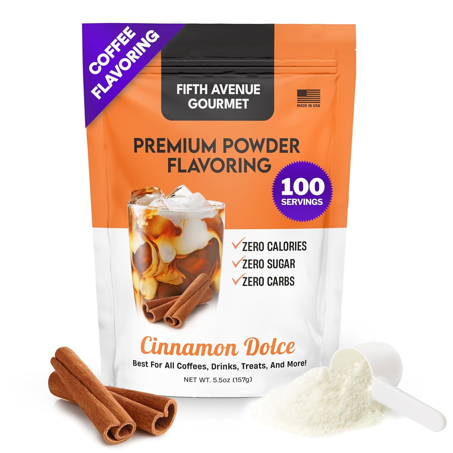 Fifth Avenue Gourmet Premium Powder Flavoring, Zero Sugar, Calories ...