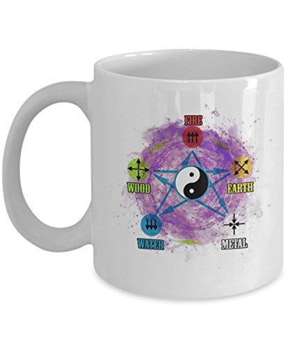 Fifth Element Mug - Fire Earth Water Metal Wood - Asian Art Gifts - 11 ...