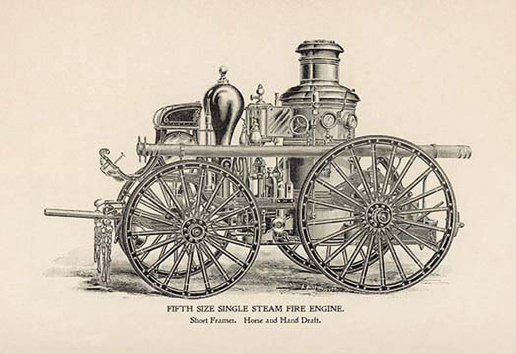 Fifth Size Single Steam Fire Engine: Short Frames Fine art canvas print ...