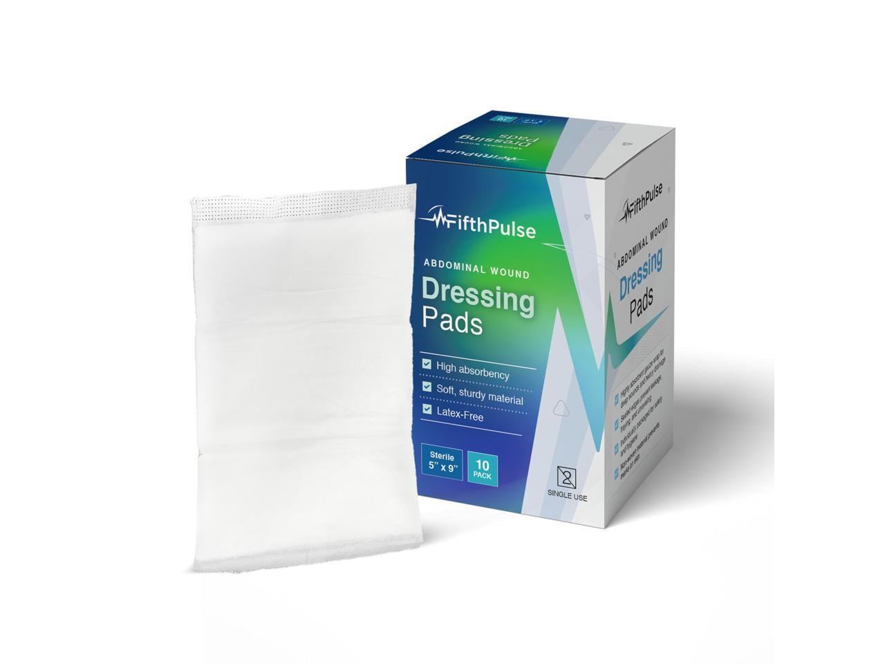 FifthPulse Sterile Abdominal Wound Dressing Pads, Individually Wrapped ...