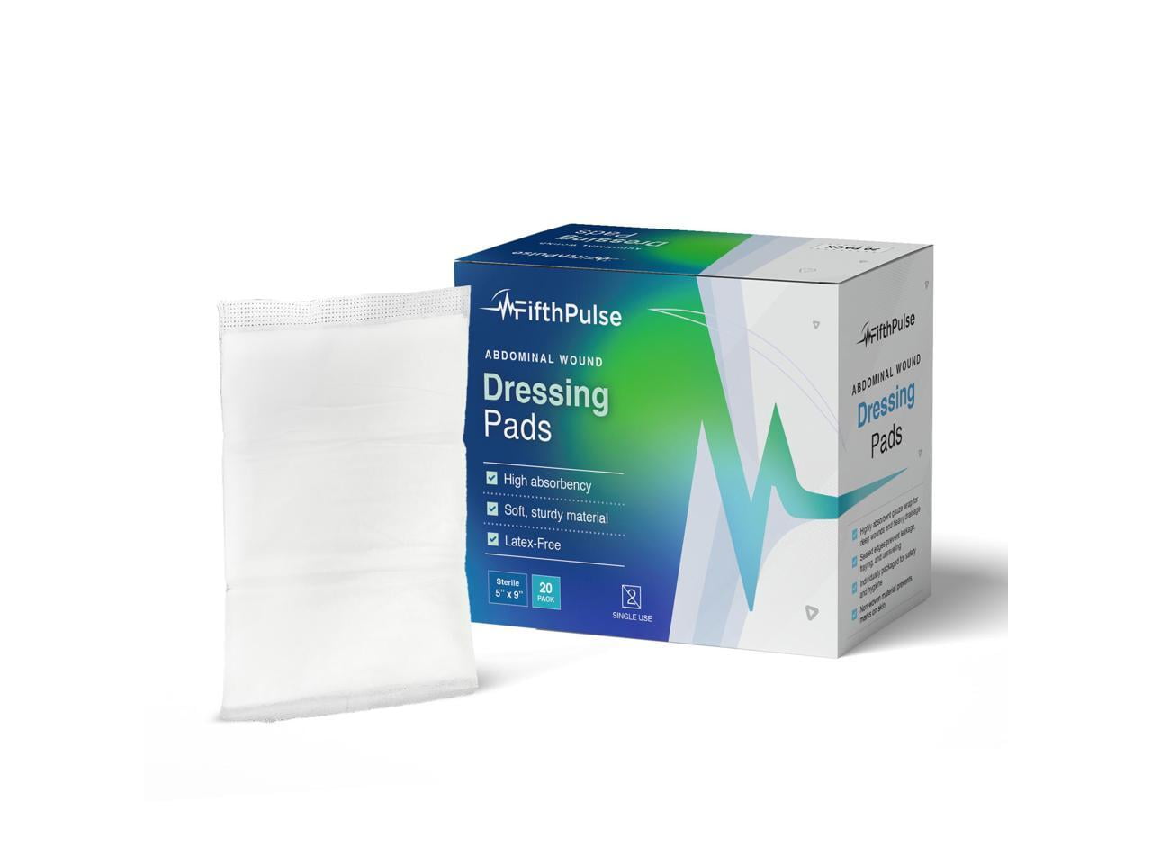 FifthPulse Sterile Abdominal Wound Dressing Pads, Individually Wrapped ...