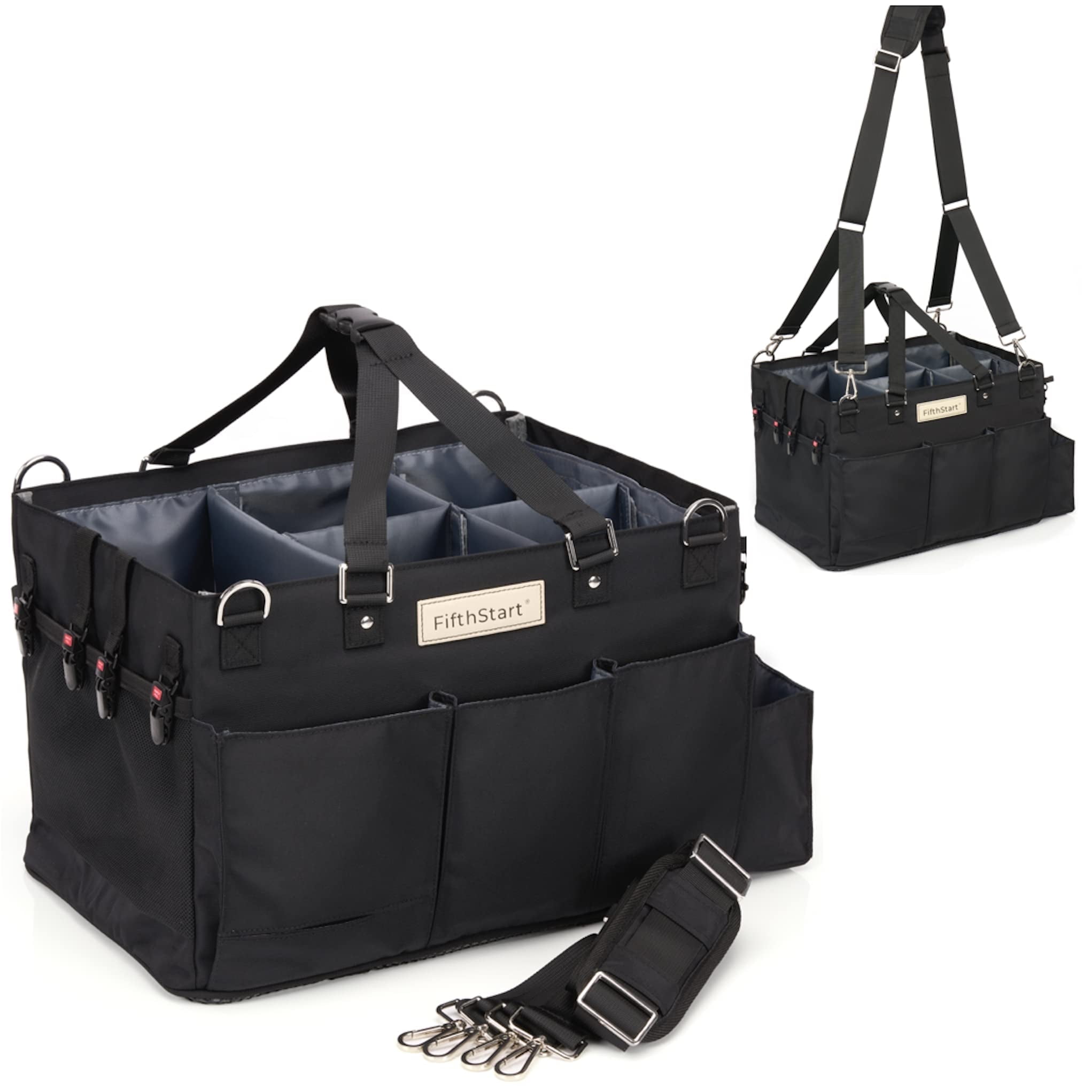 FifthStart Multi Use Cleaning Caddy with Waist & Shoulder Strap, Black ...