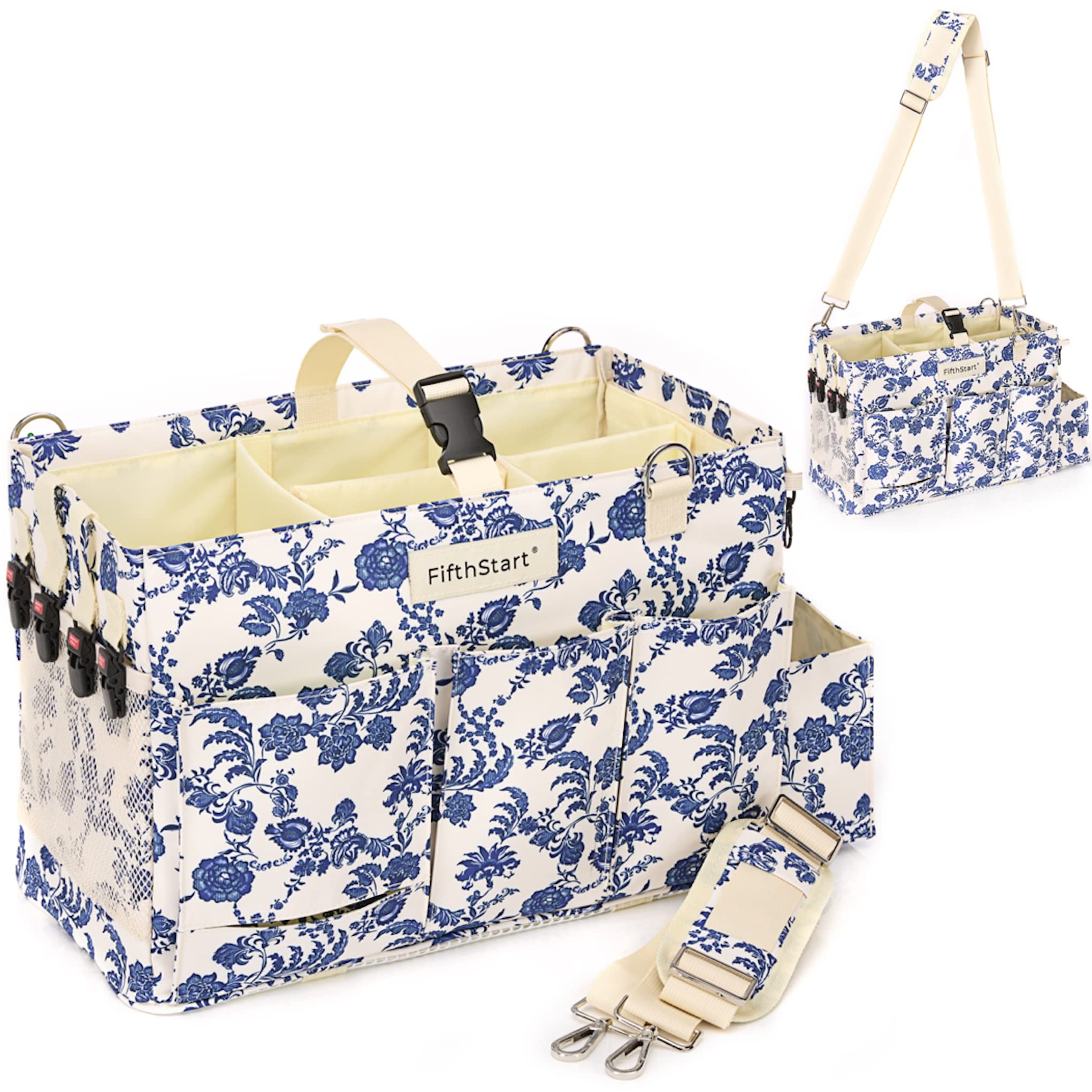 FifthStart Multi-Use Cleaning Caddy with Waist & Shoulder Strap, Blue ...
