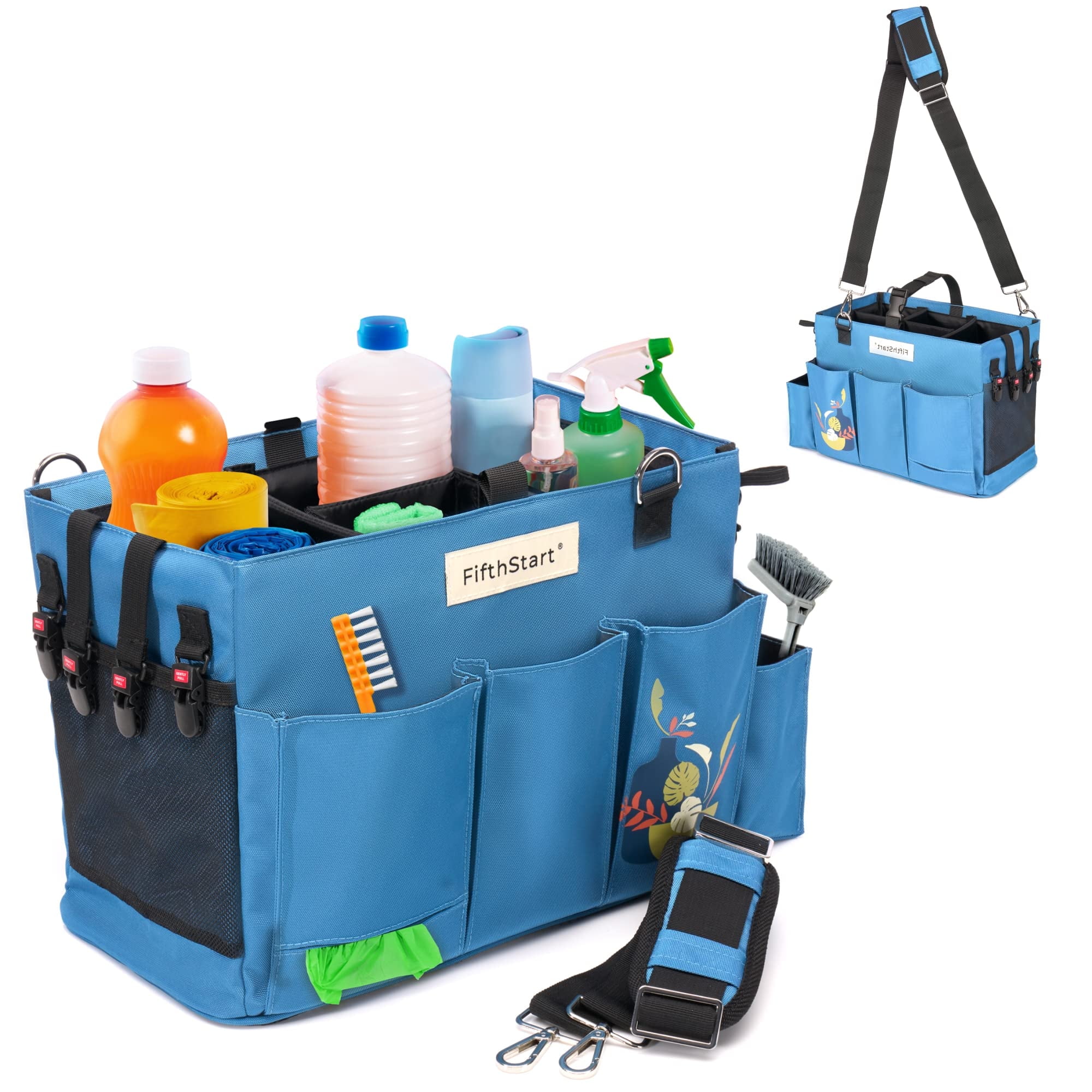 FifthStart Multi-Use Cleaning Bag Carrier Caddy with Waist & Shoulder ...
