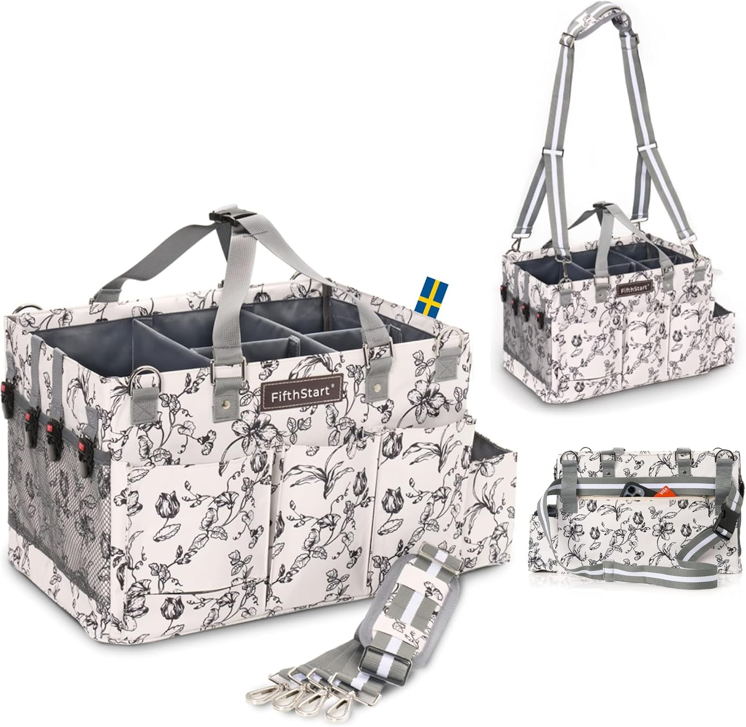 FifthStart Multiuse Cleaning Caddy with Handle, Waist & Shoulder Strap ...