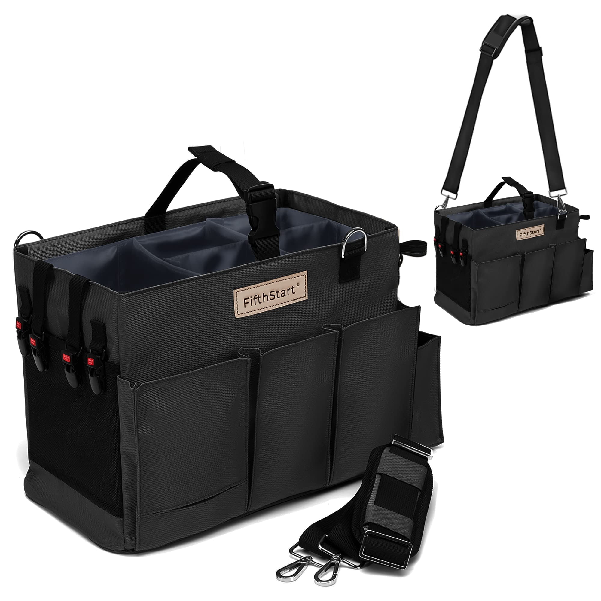 FifthStart Multi Use Cleaning Caddy with Waist & Shoulder Strap, Black ...