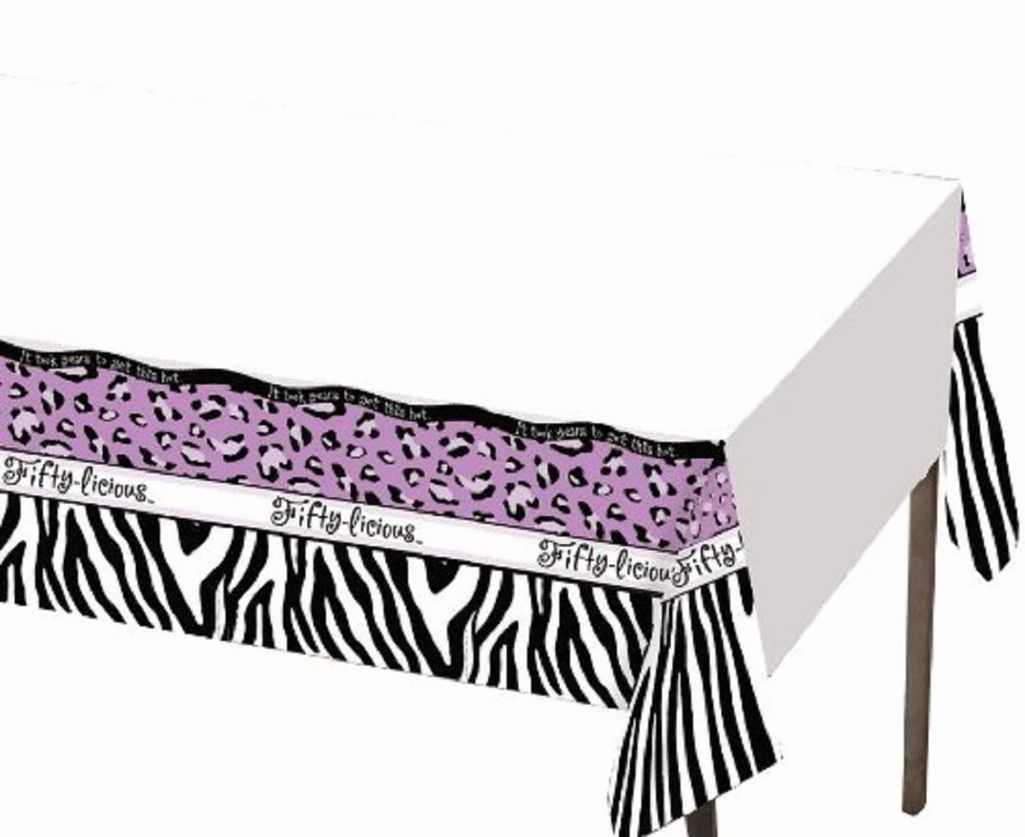 Fifty-Licious Leopard Zebra Animal Print 50Th Birthday Party Plastic ...