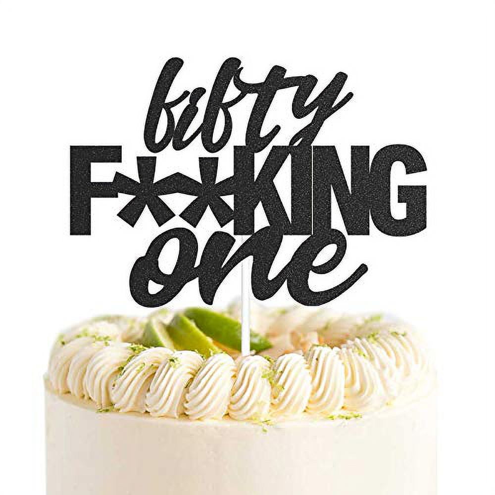 Fifty One Black Glitter Cake Toppers 51 Years Old 51st Birthday Party ...