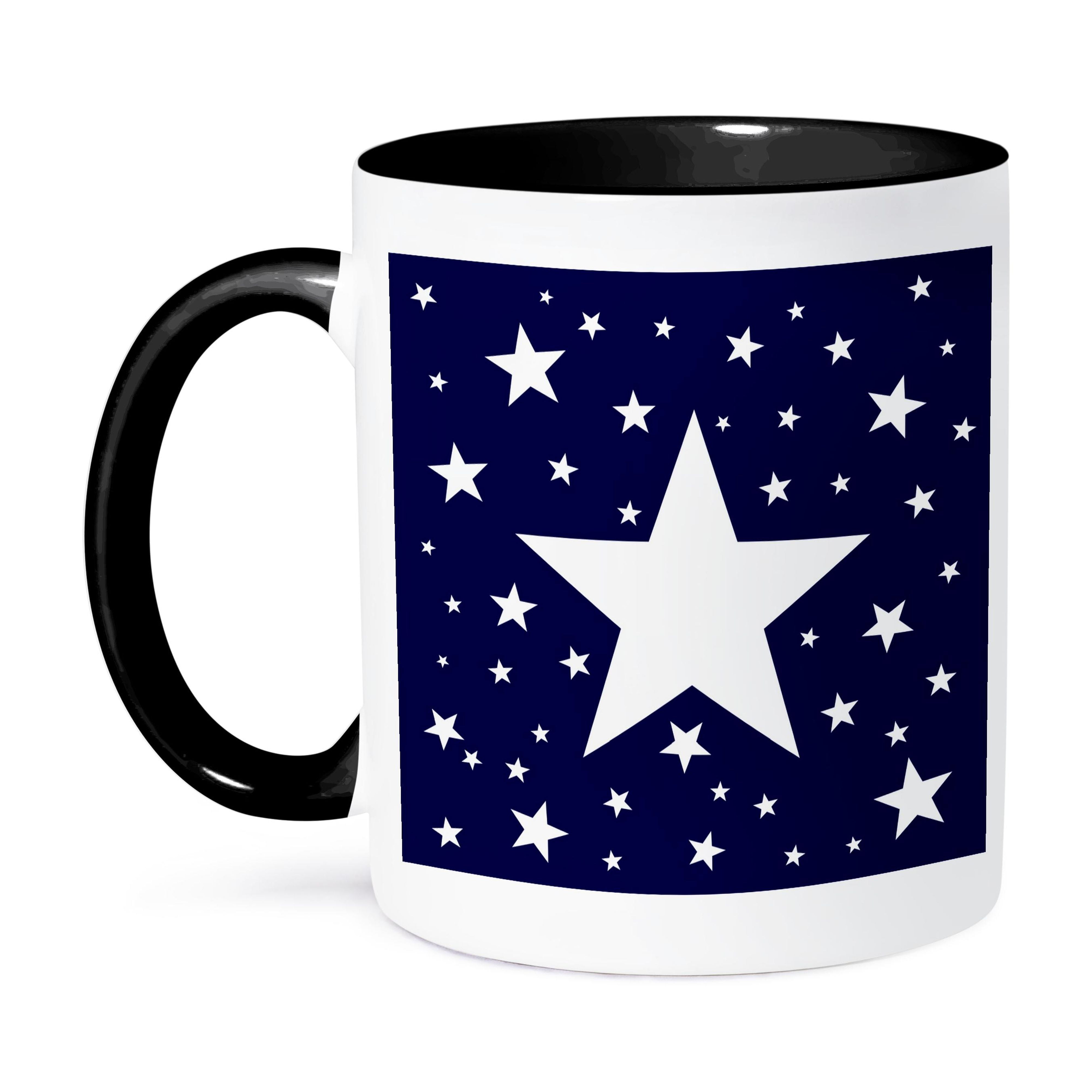 3dRose, Fifty Stars Of Freedom. Large, small white stars on navy blue ...