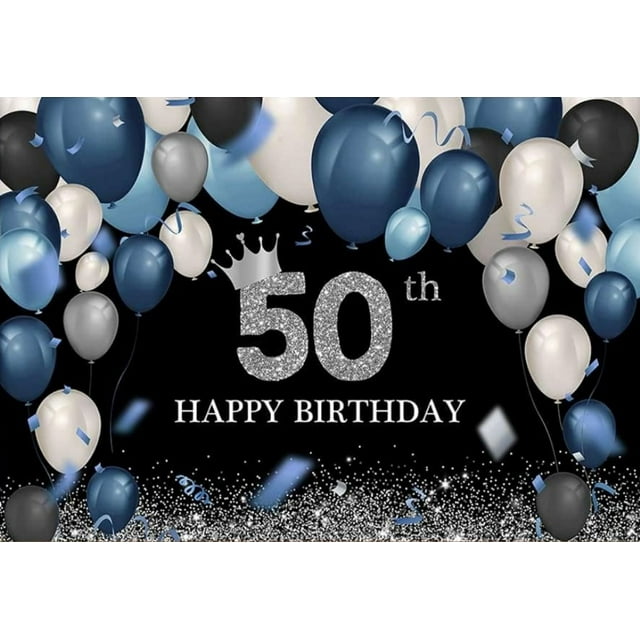 Fifty and Fabulous Backdrop Gold Floral 50th Birthday Party Photo ...