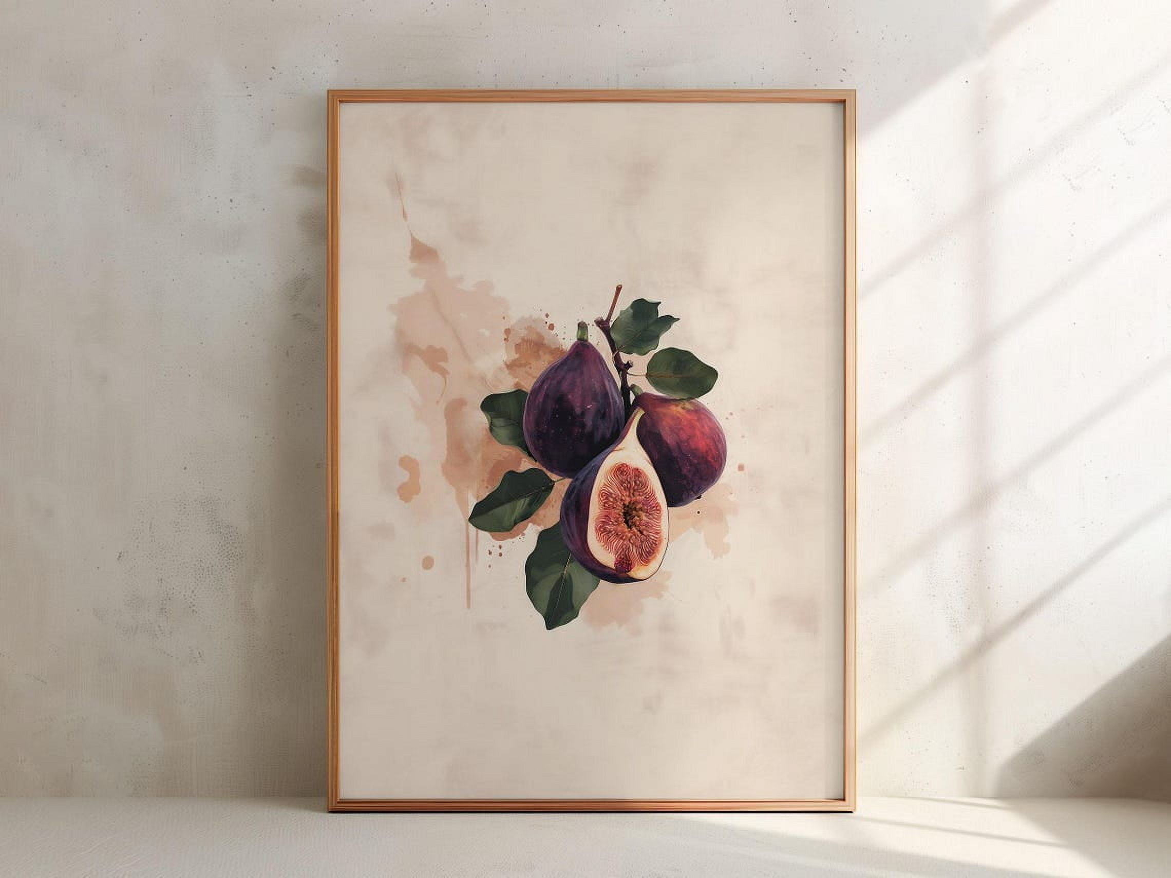 Fig Art Print Watercolour Fig Fruit Wall Art Kitchen Countertop Decor ...