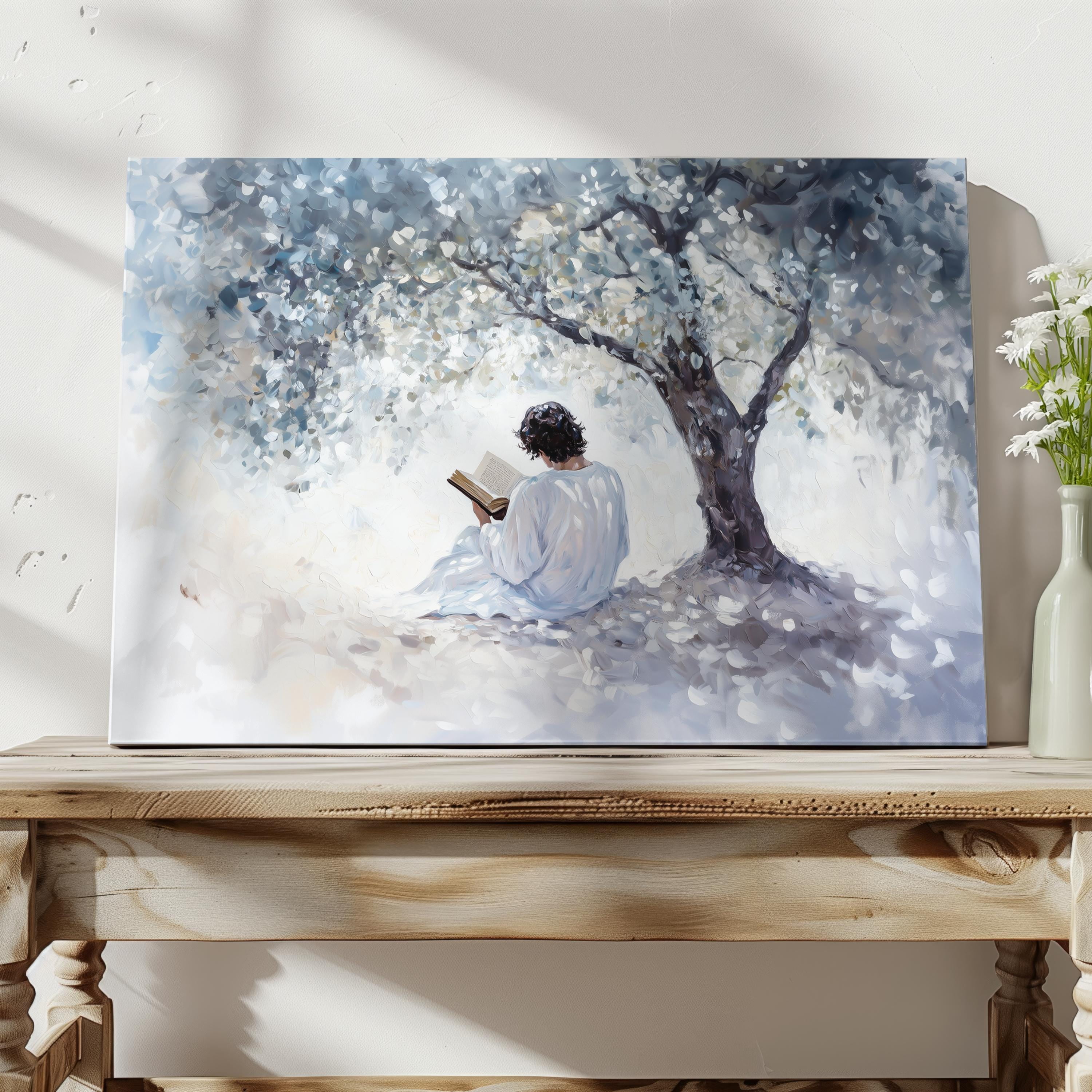 Under The Fig Tree, Modern Christian Man Worshiping Christ Under The ...