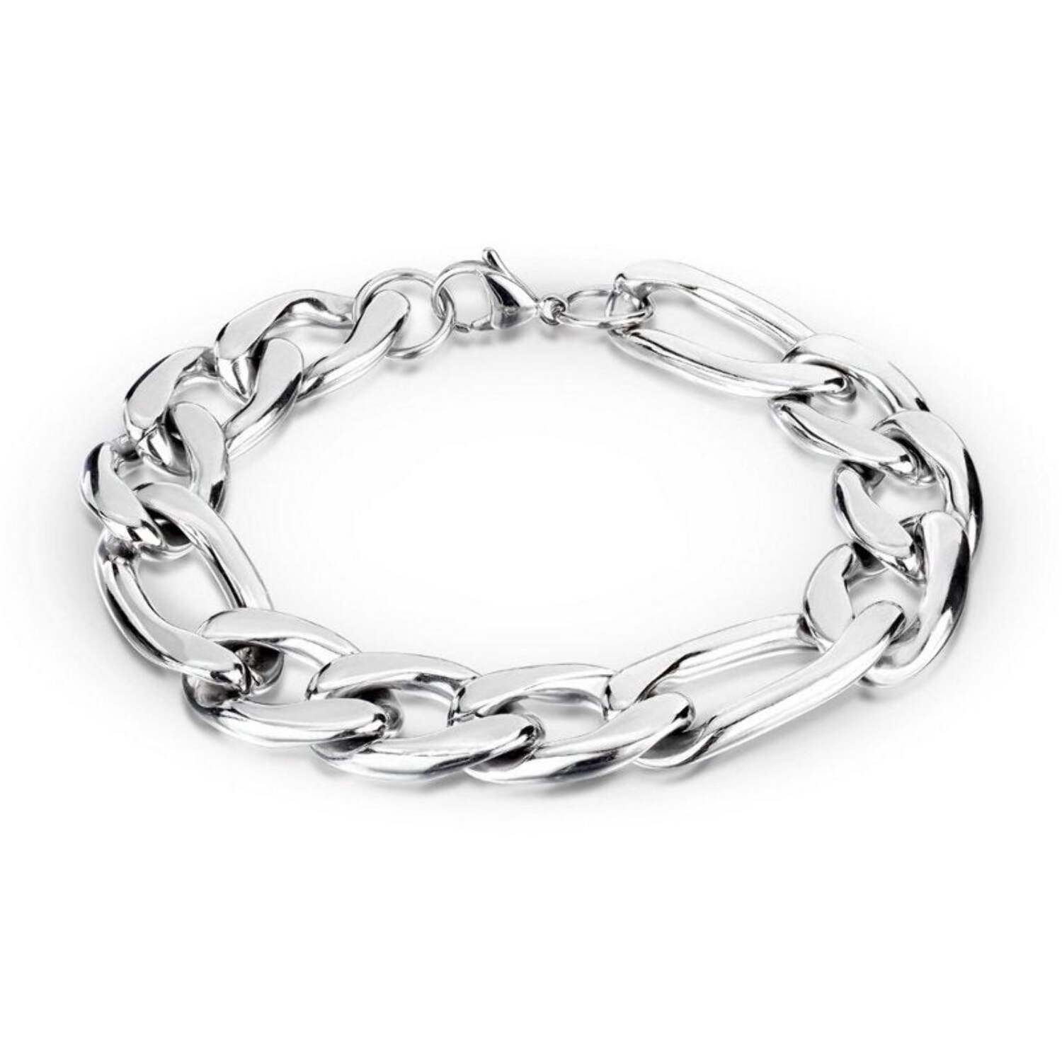 Figaro Chain Bracelet 8mm 7.5-IN Stainless Steel Rocker Biker Wristband ...