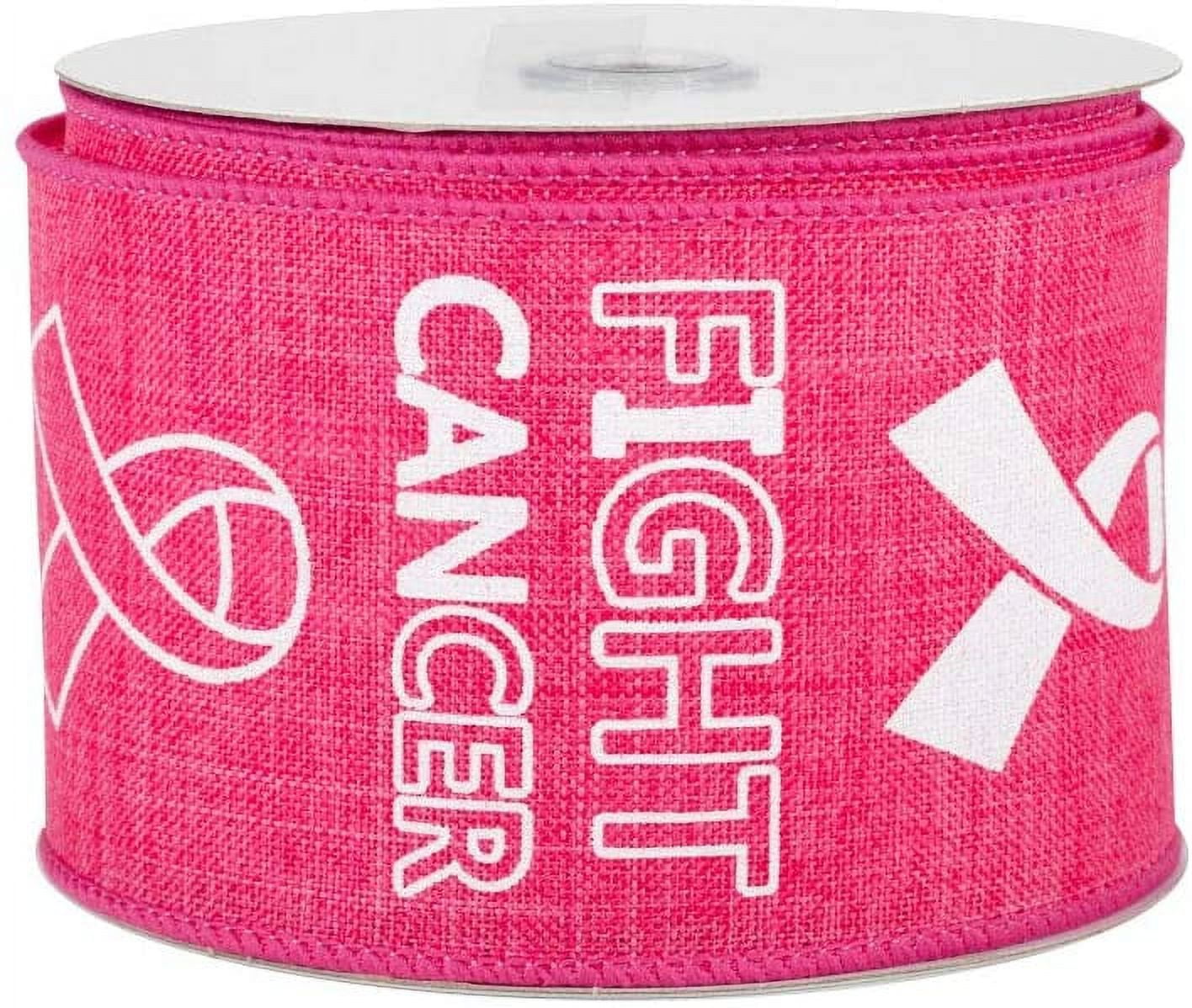 Fight Breast Cancer Wired Ribbon - 2 1/2 Inch x 10 Yards, Pink ...