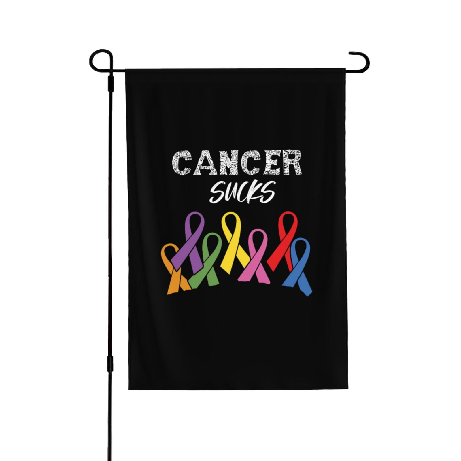 Fight Cancer In All Color Fight Cancer Awareness Ribbons Flag Double ...